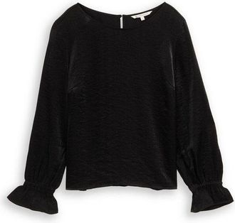 Tom Tailor Langarmbluse Blusen & Shirts Loose Fit Bluse in Satin-Optik