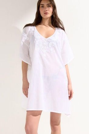 Calzedonia Kaftan Mit Stickerei Wei&szlig;