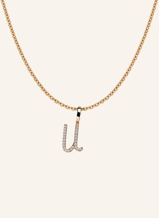 Cada Cada Kette Tiny Diamond Letter U rosegold