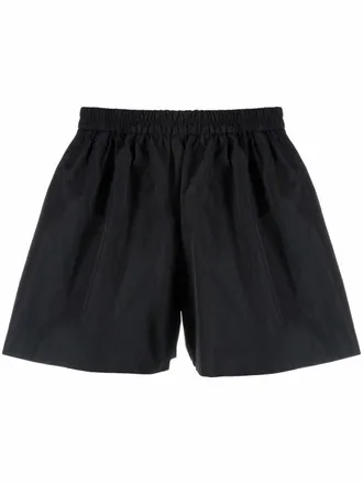 Red Valentino short &eacute;vas&eacute; &agrave; design pliss&eacute; - Noir