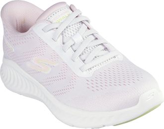 Skechers Damen Go Walk Now Khloe Sneaker, White Textile/Pink Trim, 41 EU