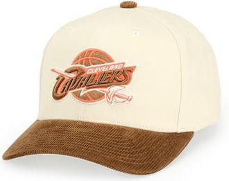 Mitchell & Ness NBA Tawny Pro Crown Snapback Casquette de Baseball Réglable Homme Femme Enfant Unisexe Printemps Été Automne Hiver, Cleveland Cavaliers - Crème/marron