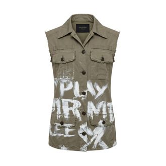 Mr & Mrs Italy Gilet sans manches - Femme - Vestes - Vert - Taille: 36 FR