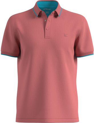 s.Oliver Herren Poloshirt Kurzarm mit Druckknöpfen (DE/NL/SE/PL, Alphanumerisch, XXL, Regular, Regular, Koralle)