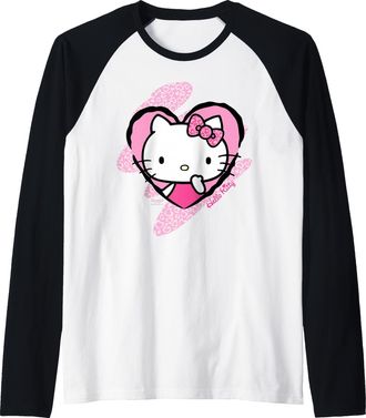 Hello Kitty Love Heart Pose zum Valentinstag, niedlich, lustig, XOXO Classic Raglan