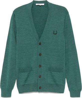 Maison Kitsuné cardigan Bold Fox Head Patch - Vert