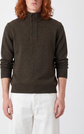 Barbour Stehkragenpullover aus reiner Wolle mit Patches und Kn&ouml;pfen