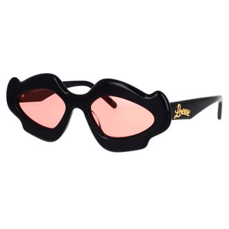 Loewe Femme, Accessoires, Noir, Taille: 52 MM Lunettes de soleil géométriques avec verres roses