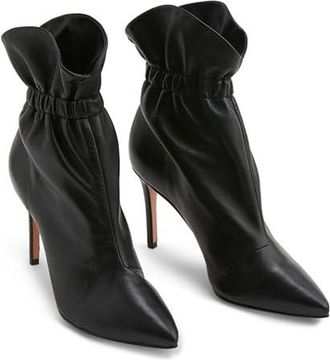 Generic Bottines à Talons Hauts pour Femmes Bottines Courtes à Bout Pointu et Talon Aiguille Tendance Chaussures de Soirée en Cuir uni avec Bande élastique po
