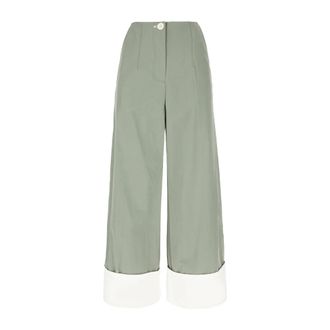 Low Classic Cropped Hosen - - Trousers - Damen - Gr&uuml;n - S