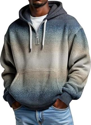 Generic Sweat à capuche décontracté à manches longues pour homme, noir foncé, XXL