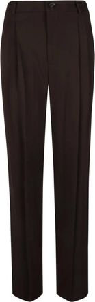 Elisabetta Franchi Femme, Pantalons, Brun, Taille: 42 FR Pantalon Pliss&eacute; Gabardine