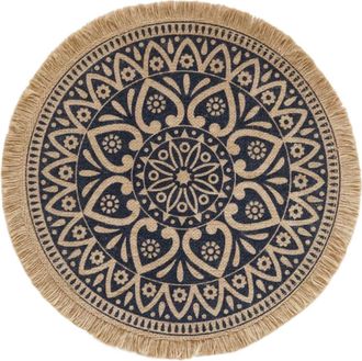 Soimiss Schwarzes Jute Platzset 40cm Durchmesser Tischdekoration Esszimmer Haushalts Untersetzer f&uuml;r Foto Requisiten und Partys