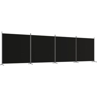 vidaXL vidaXL Trennwand 4 Paneele Schwarz 698x180 cm Stoff