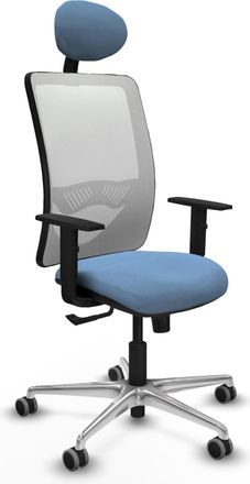 Piqueras y Crespo Telearbeitsstuhl Zulema mit 1D-Armen, h&ouml;henverstellbarer Lendenwirbelst&uuml;tze und festem Kopfteil, ausgestattet mit 3 Positionen und Schneideschaum, Wei