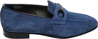 Pollini Homme, Chaussures, Bleu, Taille: 43 EU Mocassins en Daim