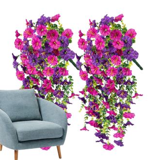 Generic K&uuml;nstliche Petunien F&uuml;r Draussen,Gef&auml;lschte Petunien K&uuml;nstliche Pflanzen | Wetterbest&auml;ndig 2 St&uuml;ck F&uuml;r Fensterbox Topfpflanzkasten Garten Eingang