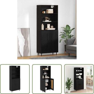 vidaXL Hochregal - Highboard Schwarz Eichen-Optik 69,5 x 34 x 180 cm