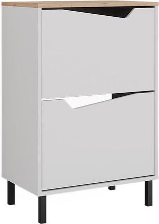 Vicco Schuhkipper Marelle, Weiß/Artisan, 60 x 91.6 cm mit 2 Fächern