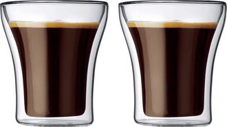 Bodum Assam 2-teiliges Kaffeeglas-Set (Doppelwandig, Mundgeblasen, Sp&uuml;lmaschinengeeignet, 0,2 liters) transparent, 4555-10US, 0,2L