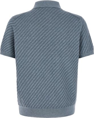 Brioni Mens Blue Cotton Polo Shirt