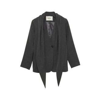 Vero Moda Vero Moda - Blazer &agrave; col en V Awnoerrebro - Femme - Vestes - Gris - Taille: 38 FR