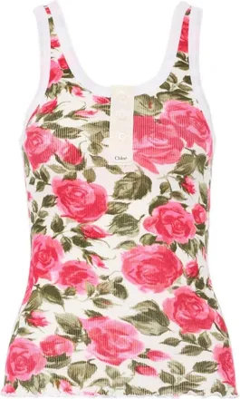 Chlo&eacute; Femme, Tops, Multicolore, Taille: 38 FR Fitted Henley Tank Top