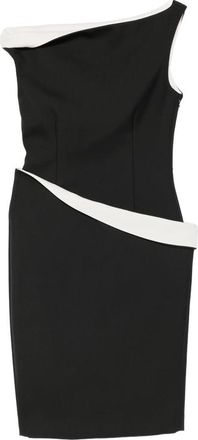 R&oacute;he Asymmetric Two-tone Midi Dress