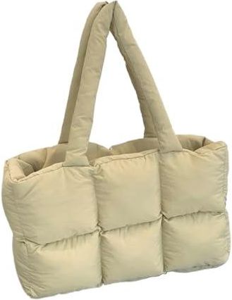 Generic Sac &agrave; bandouli&egrave;re rembourr&eacute; pour femme - Grande capacit&eacute; - Sac fourre-tout doux pour les trajets quotidiens, kaki, Taille unique