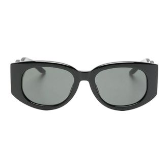 Casablanca Homme, Accessoires, Noir, Taille: ONE Size Acetate & Metal Oval Wave Lunettes de soleil