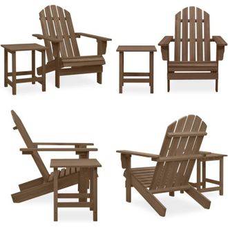 vidaXL Chaise de jardin Adirondack avec table Bois de sapin Marron - chaise de jardin - chaises de jardin - Home & Living