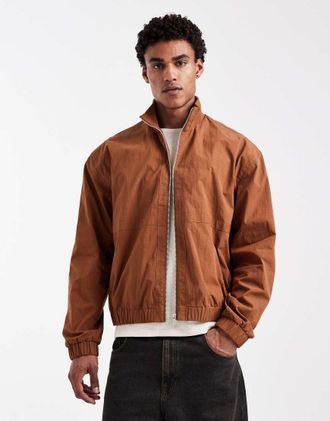 Asos Bomber c&ocirc;tel&eacute; &agrave; col chemin&eacute;e - Rouille-Rouge