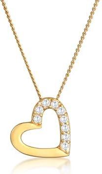 Elli PREMIUM Collier Femme Coeur Cristal de Zircone en Or Jaune 585