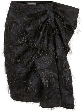 Nina Ricci jupe asymétrique à détail de noeud - Noir