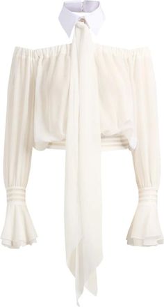 Elisabetta Franchi Femme, Blouses et Chemises, Blanc, Taille: 42 FR Camicia