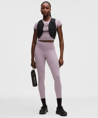 lululemon Fast and Free Leggings mit hohem Bund 5 Taschen f&uuml;r Frauen - 71 cm - Gr&ouml;&szlig;e 10 in Lotus Lavender