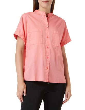 Camel Active Damen Baumwollbluse mit Stehkragen Coral, Womenswear-XL