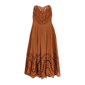 Charo Ruiz Ibiza Solace Midikleid - - Dresses - Damen - Braun - XS