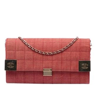 Chanel Pre-owned Square Quilted Denim Shoulder Bag - - Pre-owned - Damen - Rot - ONE SIZE