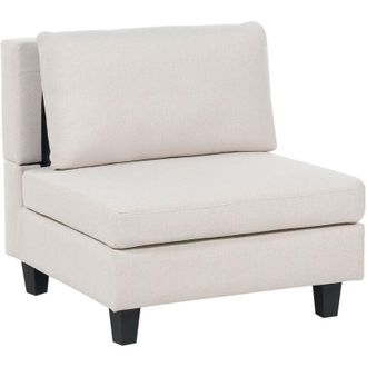 Beliani Module 1 Place en Tissu Beige Clair Bois dEucalyptus et Contreplaqué Rembourré en Mousse Unstad