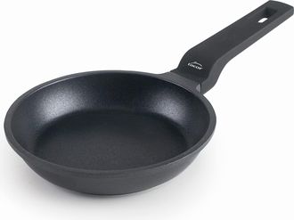 Lacor 25163 - Mini Aluminium Pfanne Cast 100% frei PFOA, Antihaft-Doppelschicht, geeignet für Induktion, Ergonomischer Griff Soft Touch, Ø 14 x 3cm, Schwarz