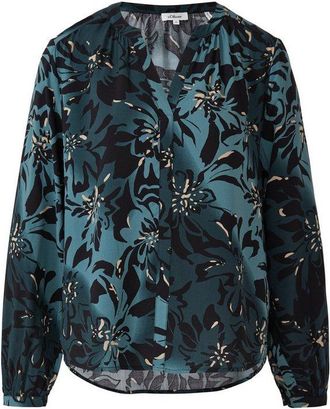 s.Oliver Langarmbluse Bluse Tunikabluse aus Viskosemix mit All-over-Print