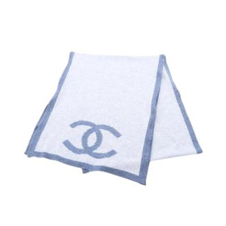Chanel Pre-owned Baumwoll-Kaschmir-Schal - - Pre-owned - Damen - Blau - ONE SIZE
