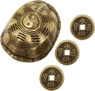 NUOBESTY Messing Schildkr&ouml;tenpanzer Skulptur Vintage B&uuml;roeinrichtung Handgegenstand Chinesische Dekoration Kunsthandwerk