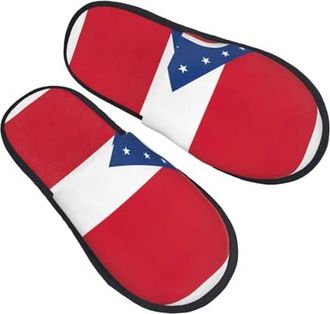 Generic Pantoufles De Maison Drapeau De LOhio State Chaud Fourrure Pantoufles Antid&eacute;rapant Hiver Chausson Pour Invit&eacute; Automne H&ocirc;tel L