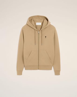 Ami Hoodie beige zipp&eacute; en coton Ami de Coeur Noir - XXXL - Homme