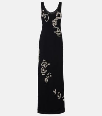 Dries Van Noten Robe mit Kristallen