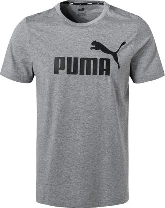 Puma Herren T-Shirt grau Baumwolle & Mix unifarben