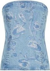 Rotate Top bustier Rhinestone en jean