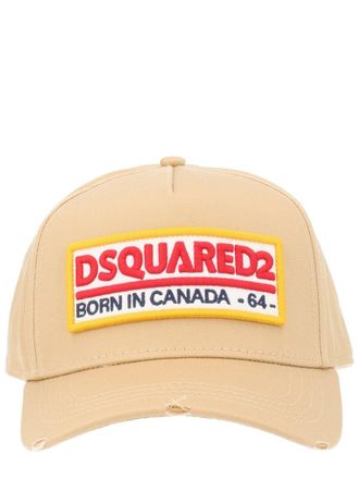 Dsquared2 BCM0983_05C000015130 Logo-Patch Cotton Baseball Cap - Beige